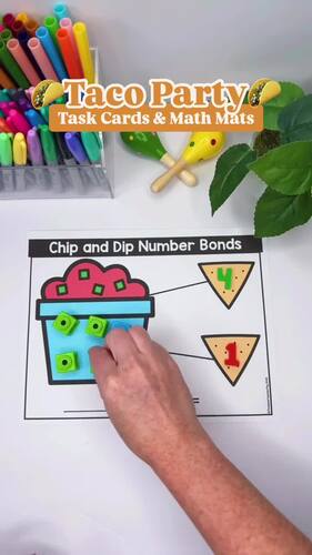 Taco Party Kindergarten Math Centers Cinco De Mayo Task Cards, Math ...