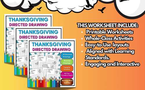 Thanksgiving Directed Drawing Activities Morning Work 4th,5th,6th,7th ...