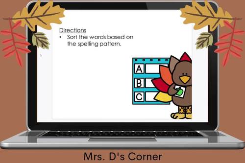Thanksgiving Turkey Spelling Digital Activity | Distance Learning
