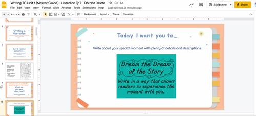 TC UNITS OF STUDY - 5th Grade Unit 1 Narrative Writing Slides Bundle