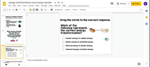Energy Transformations and Energy Transfer Interactive Lesson | TPT