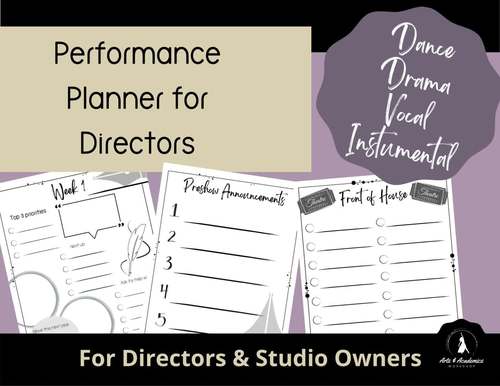 Performance Planner for Directors of Dance, Drama, Vocal and ...