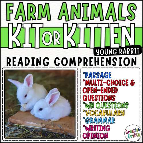 kits or kittens Farm Animals Reading Comprehension Passage & Questions ...