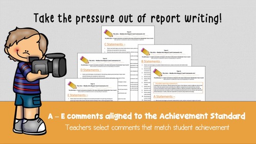 Australian Curriculum Year 6 Media Arts Report Card Comments by Ideacations