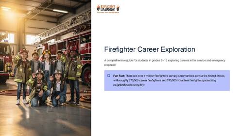 Firefighter Career Exploration 101 Grades 4-12 PPTX Slides Presentation ...
