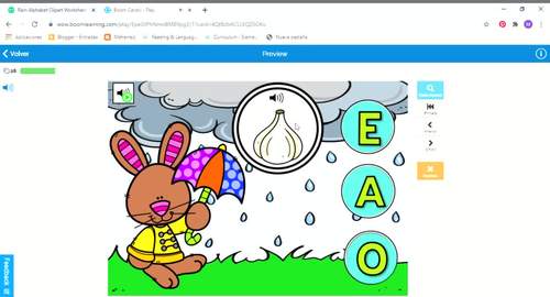 BOOM CARDS Pscua: SONIDOS INICIALES | Easter Digital Resources in Spanish