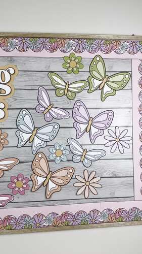 Spring Bulletin Board | Butterfly Theme by Learning with Kiki | TPT