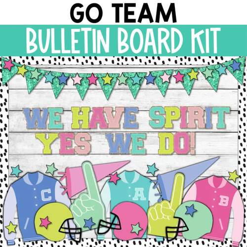 Bright Football Bulletin Board Kit / Sports Classroom Decor, Teamwork ...