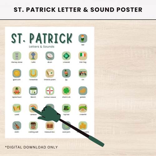 St. Patrick - Letter & Sound Poster by Jordan Blaska | TPT