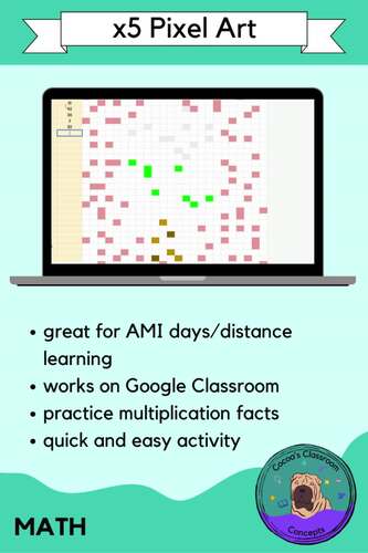 x5 Multiplication Pixel Art Math Activity - Basic Multiplication Fact ...