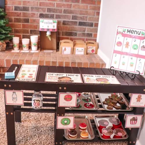 Christmas Bakery Dramatic Play w/ Visual Recipes for Christmas Cookies