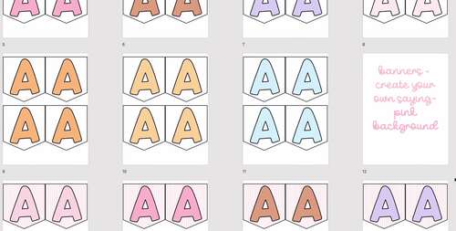 Pink Seasonal Banners & Accent Pieces Template by Magical Kinders Corner