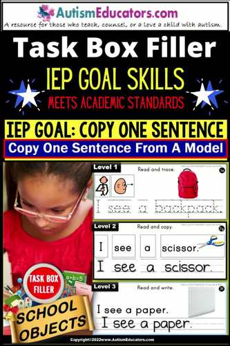 Copy a Sentence | Trace-Copy-Write for Fine Motor Skills TASK BOX ...