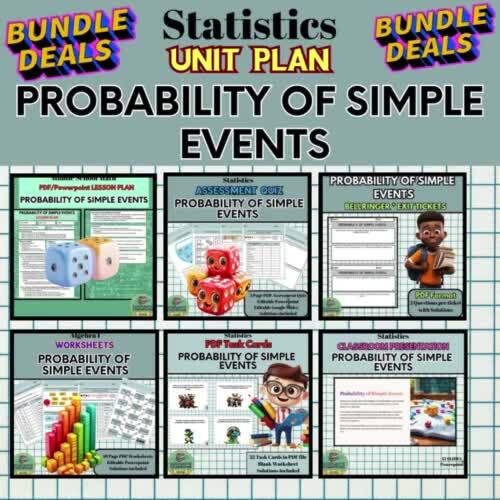 PROBABILITY OF SIMPLE EVENTS * Math Statistics BUNDLE by Scholastic Champions