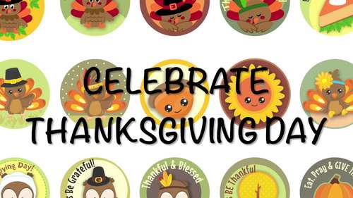 30 Thanksgiving Day Stickers for Google Classroom, Seesaw, Cricut or Print