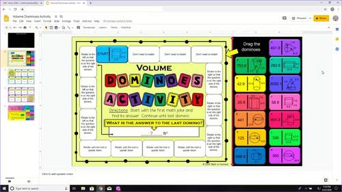 Volume Dominoes Activity in Google Slides DISTANCE LEARNING by Math in ...