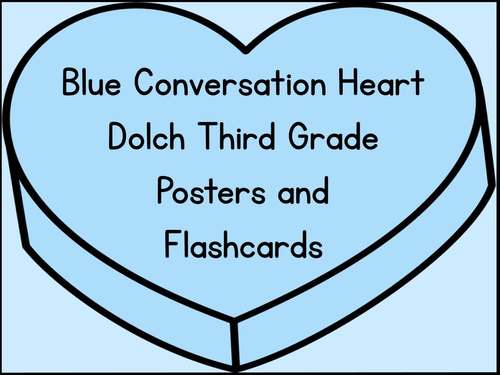 Blue Conversion Heart Third Grade Sight Word Printable Flashcards and ...