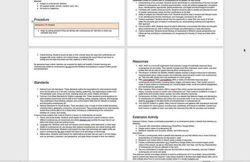 Contemporary Art Lesson Plan + Slides Grades 3-8 by Teach Art History