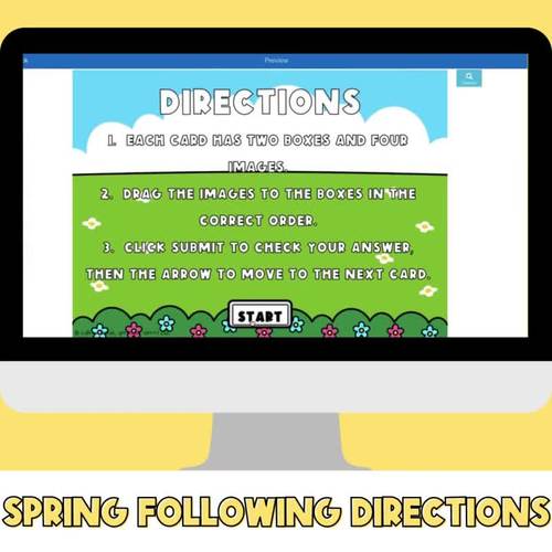 Spring 2 Step Directions Boom Cards for Speech Teletherapy by Speechie ...