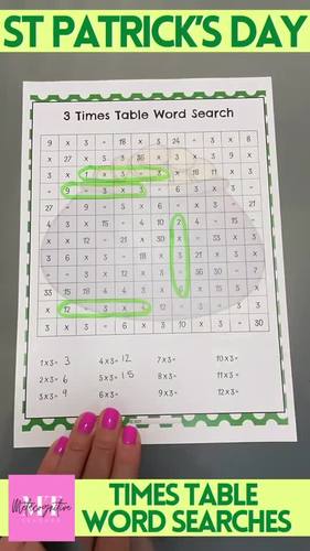 St. Patrick's Day Multiplication Mania Maths Games Worksheets Grade 2 & 3