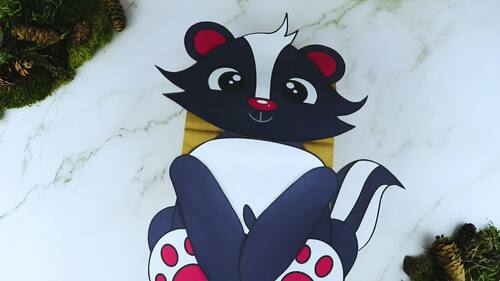 Skunk Paper Bag Puppet Craft | Woodland Animal Printable for Preschool ...