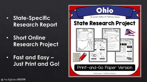 State Research Project | OHIO Print-and-Go Paper State Report | TpT