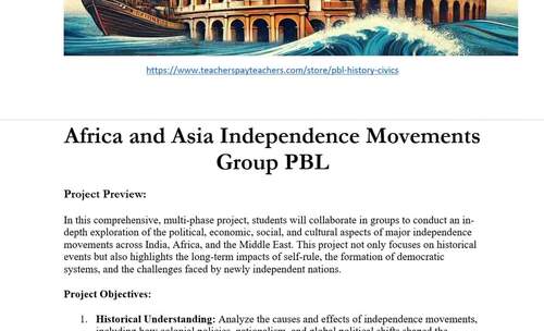 Africa and Asia Independence Movements Group PBL by PBL History & Civics