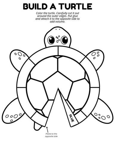 Build a Turtle Craft | Cut and Paste Activity | Spring Craft | Fine ...
