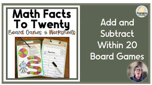 Add & Subtract To 20 Board Games With Self-Correcting Missing Number ...