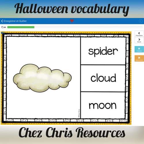 Halloween Vocabulary with Boom™ Cards : Look and choose the right word ...