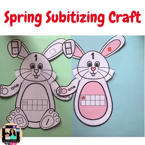 Spring Subitizing Math Activities | Spring Bunny Counting Math Center Craft