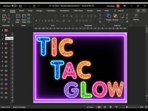 Numbers Tic Tac Toe | Digital Glow Day Games for Number Representations