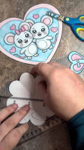 DIY Valentine's Day Card Kids School Activity Classroom Craft Mice ...