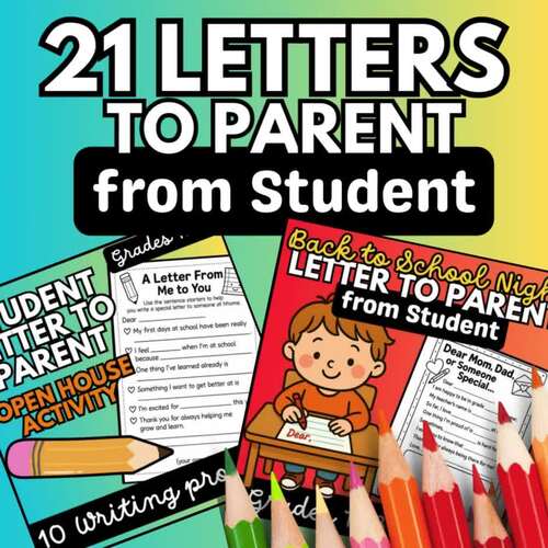 Back to School Night Letter to Parent from Student | Drawing Activity K-3