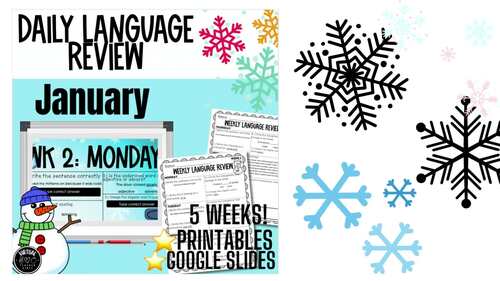 Daily Winter Language Spiral Review in Google Slides/Printables for 3rd ...