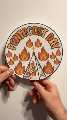 Pentecost Coloring Spinner Wheel Acts 2 Kids Bible Lesson Spinning ...