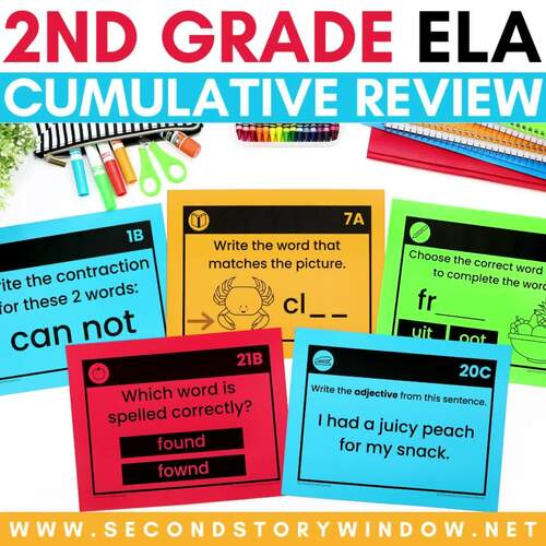 2nd Grade Language Arts Cumulative Review Editable ELA Google Slides ...