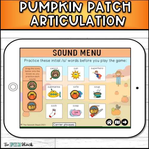 Fall Pumpkin Patch Articulation BOOM Cards™ - /s/ by The Speech Shack