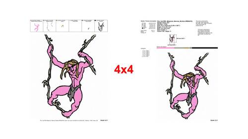 Disney Tarzan Swinging On Vines With Knife And Crouching Jungle Action ...
