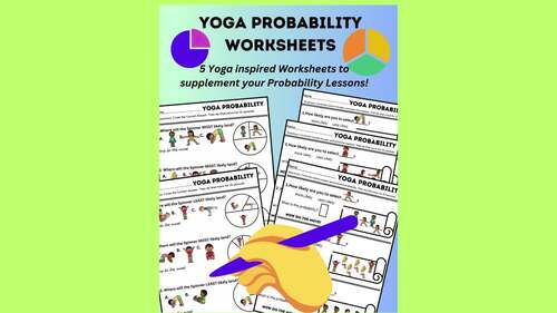 Yoga Probability Activity Worksheets, OT, PT, Math, Movement, Exercise.