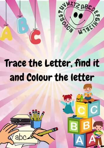 Trace the letter, find it and Colour by BRIGHTSTART Early Learning