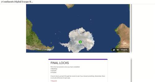 Continents DIGITAL ESCAPE ROOM for Google Drive® | World Geography