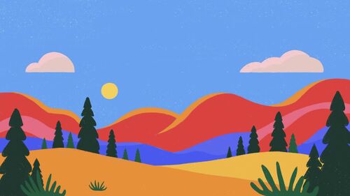 Hand-Drawn Animated Landscape Background by PrintableBoutiStudio