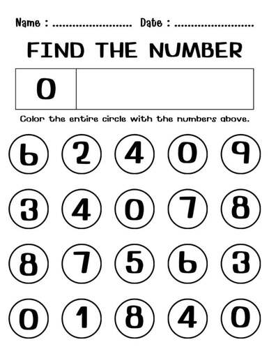Find the Number worksheet for kindergarten. by Master Tinz | TPT