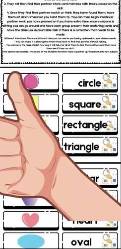 Lets "SYNC UP"- Partner Pairing Cards - Game Practicing MATH - 2D and ...