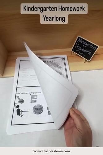 Kindergarten Weekly Homework Folders for the Year | Editable | TPT