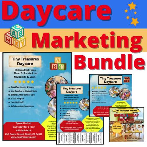 Daycare Marketing Flyer Advertising Bundle Childcare Flyer Social Media ...