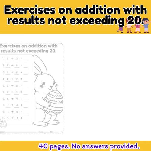 Addition to 20 Worksheets | Easter Math Activities | Kindergarten & 1st ...