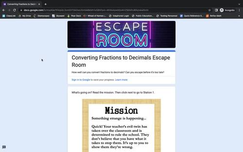 Converting Fractions to Decimals Escape Room (Digital or Paper) | TPT