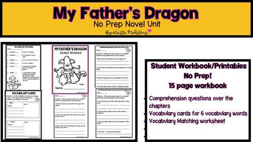 My Father's Dragon No Prep Novel Unit by Krista Mehrtens | TPT
